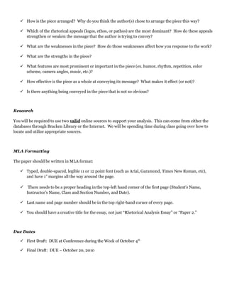 Rhetorical Analysis Essay | DOC | Documentary | Genres