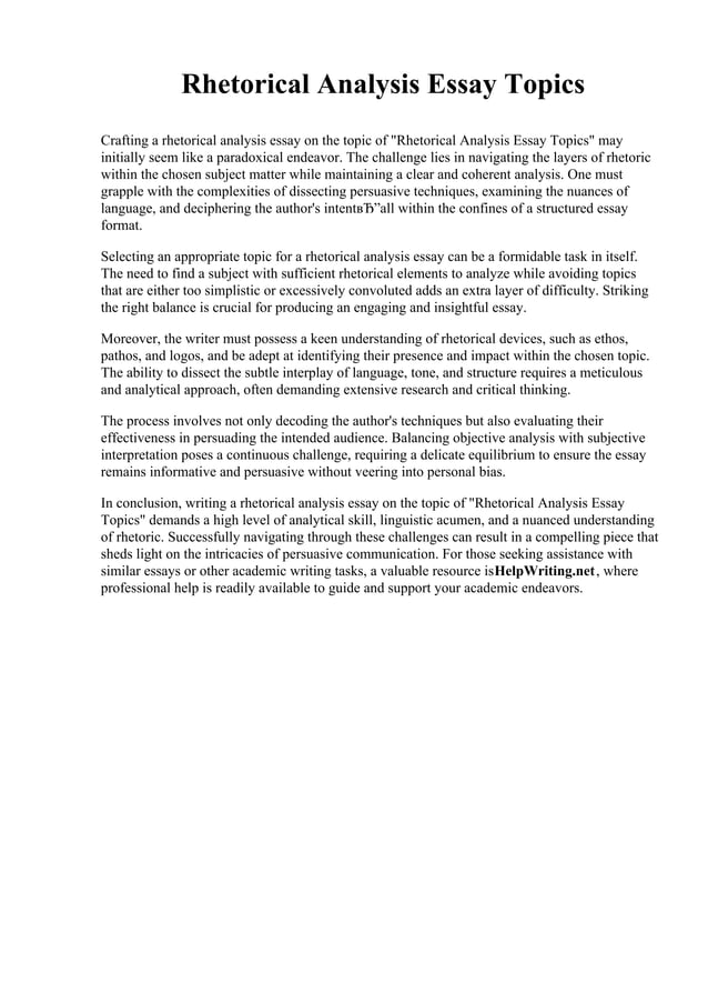 Rhetorical Analysis Essay Topics.pdf