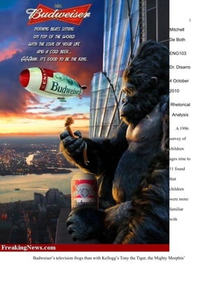 Good Advertisements For Rhetorical Analysis