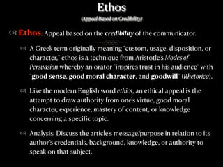 Rhetorical Analysis Notes | PDF