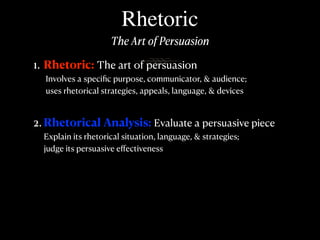 Rhetorical Analysis Notes | PDF