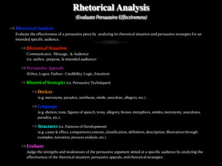 Rhetorical Analysis Notes | PDF