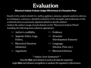 Rhetorical Analysis Notes | PDF