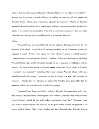Rhetorical Analysis of President Clinton | PDF