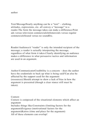 Rhetorical Analysis RhetoricUsed in advertising, p.docx