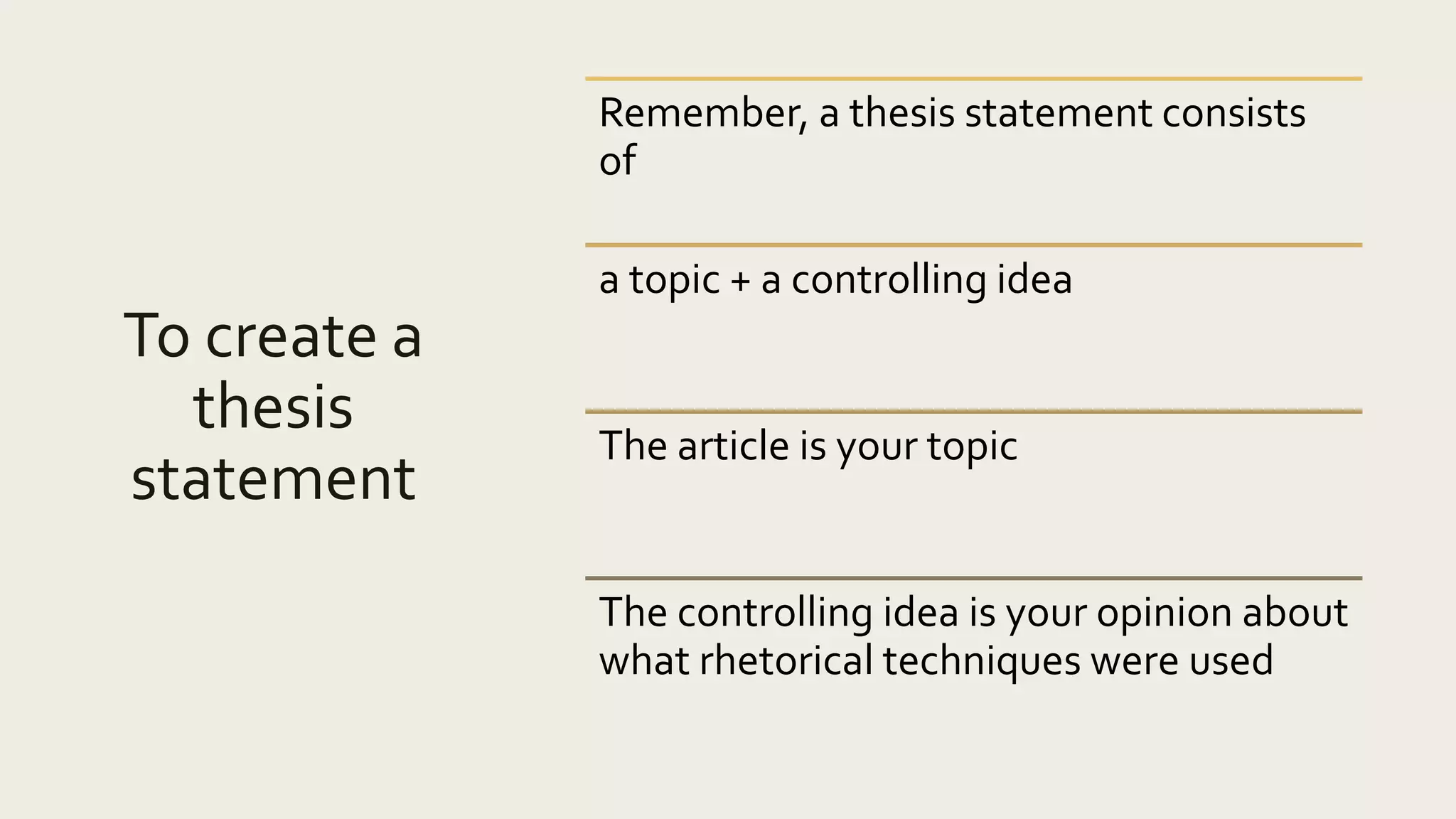 Rhetorical analysis thesis statements ENG 102 | PPTX
