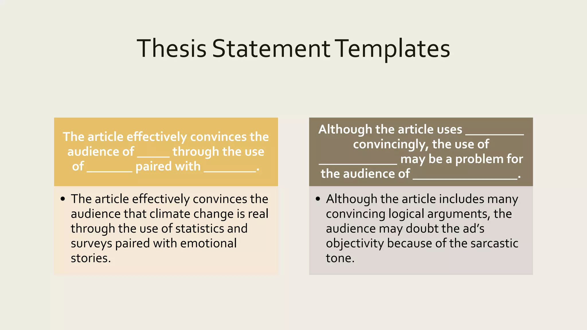 Rhetorical analysis thesis statements ENG 102 | PPTX