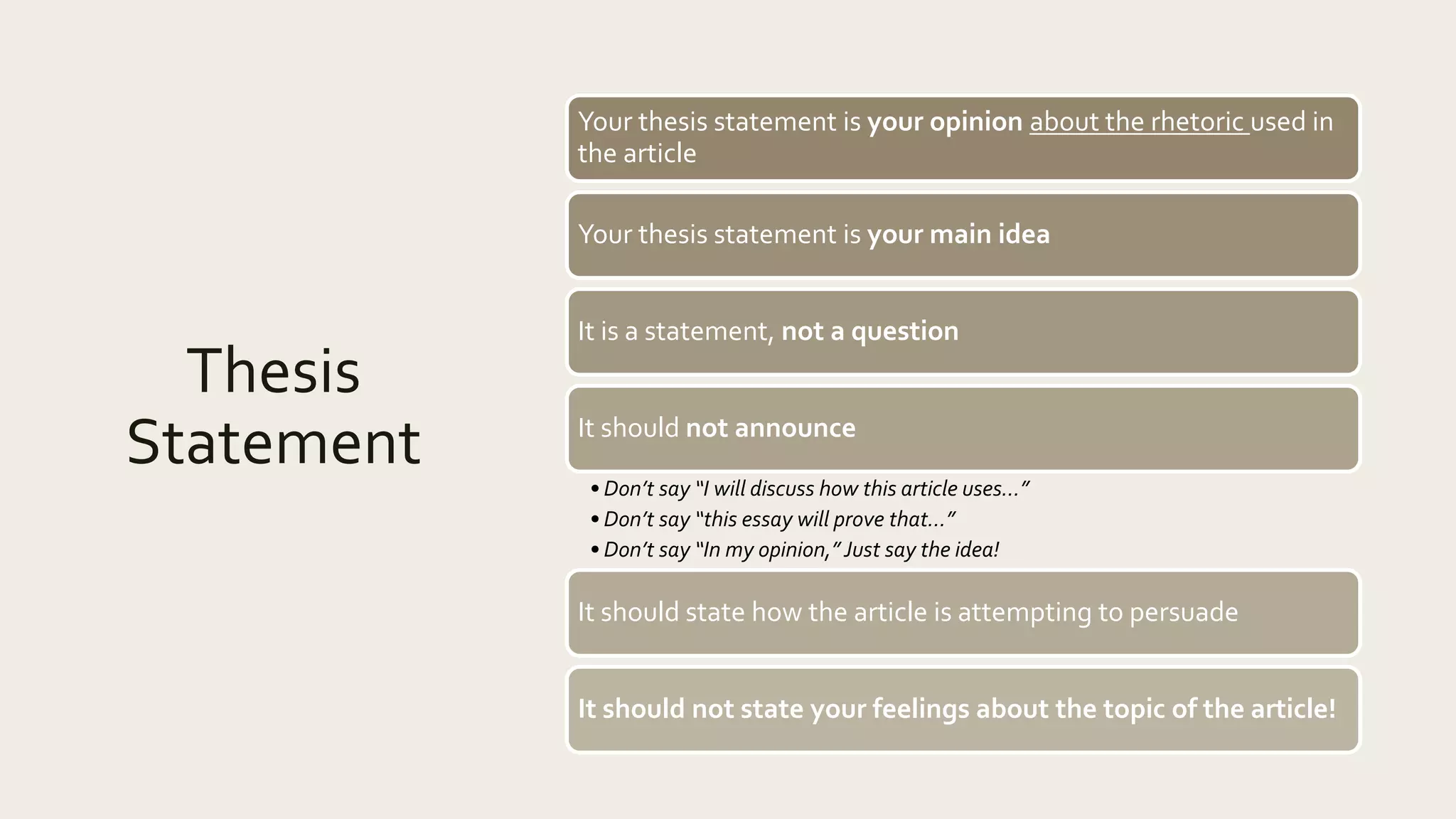 Rhetorical analysis thesis statements ENG 102 | PPTX
