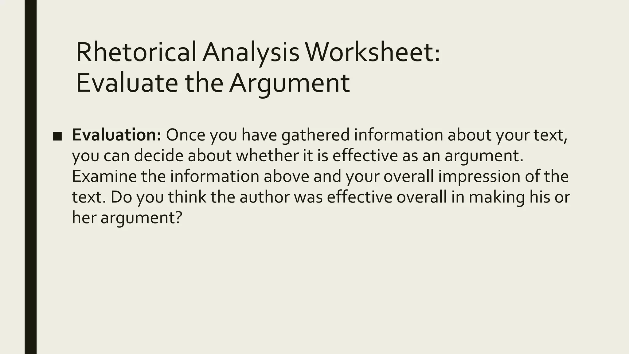 Rhetorical analysis thesis statements ENG 102 | PPTX