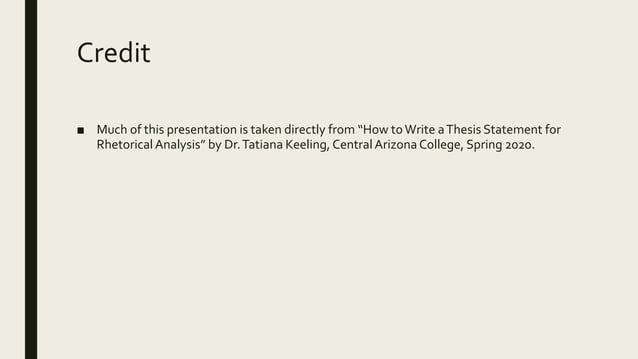 Rhetorical analysis thesis statements ENG 102 | PPTX