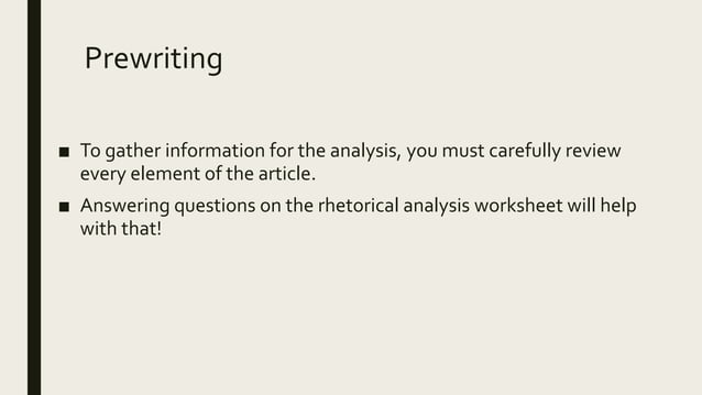 Rhetorical analysis thesis statements ENG 102 | PPTX