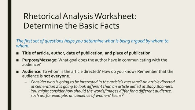 Rhetorical analysis thesis statements ENG 102 | PPTX