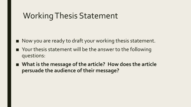 Rhetorical analysis thesis statements ENG 102 | PPTX