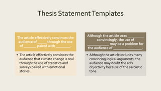 Rhetorical analysis thesis statements ENG 102 | PPT