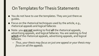 Rhetorical analysis thesis statements ENG 102 | PPT