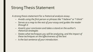 Rhetorical analysis thesis statements ENG 102 | PPT