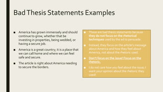 Rhetorical analysis thesis statements ENG 102 | PPT | Free Download