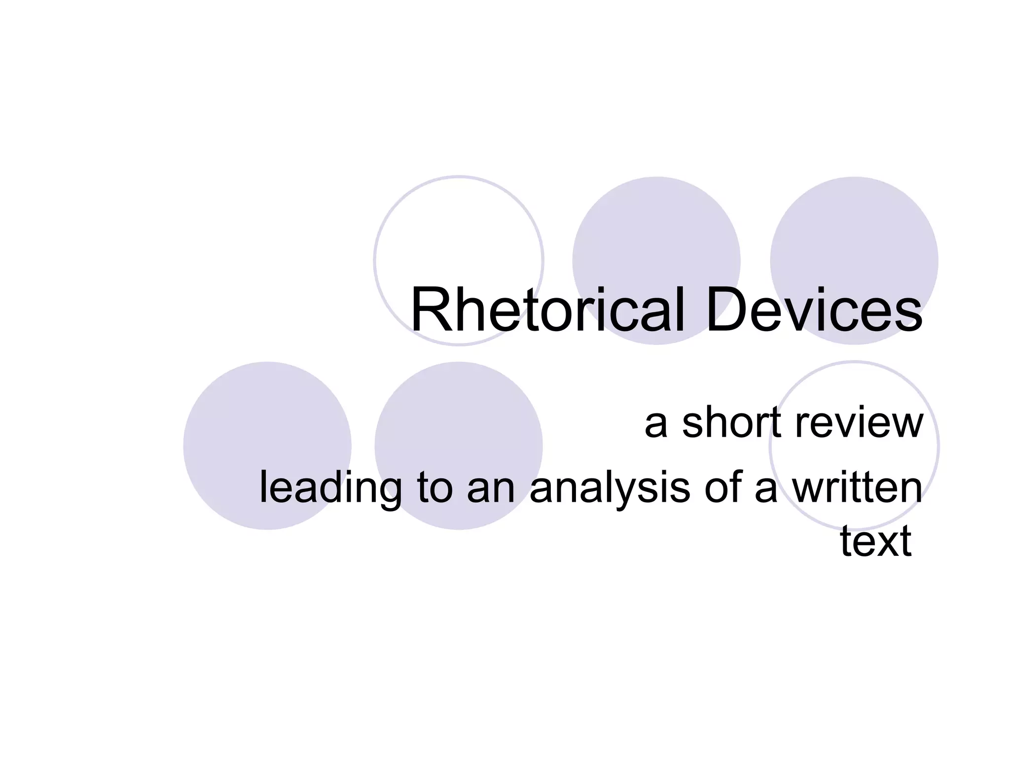 Rhetorical Devices | PPT