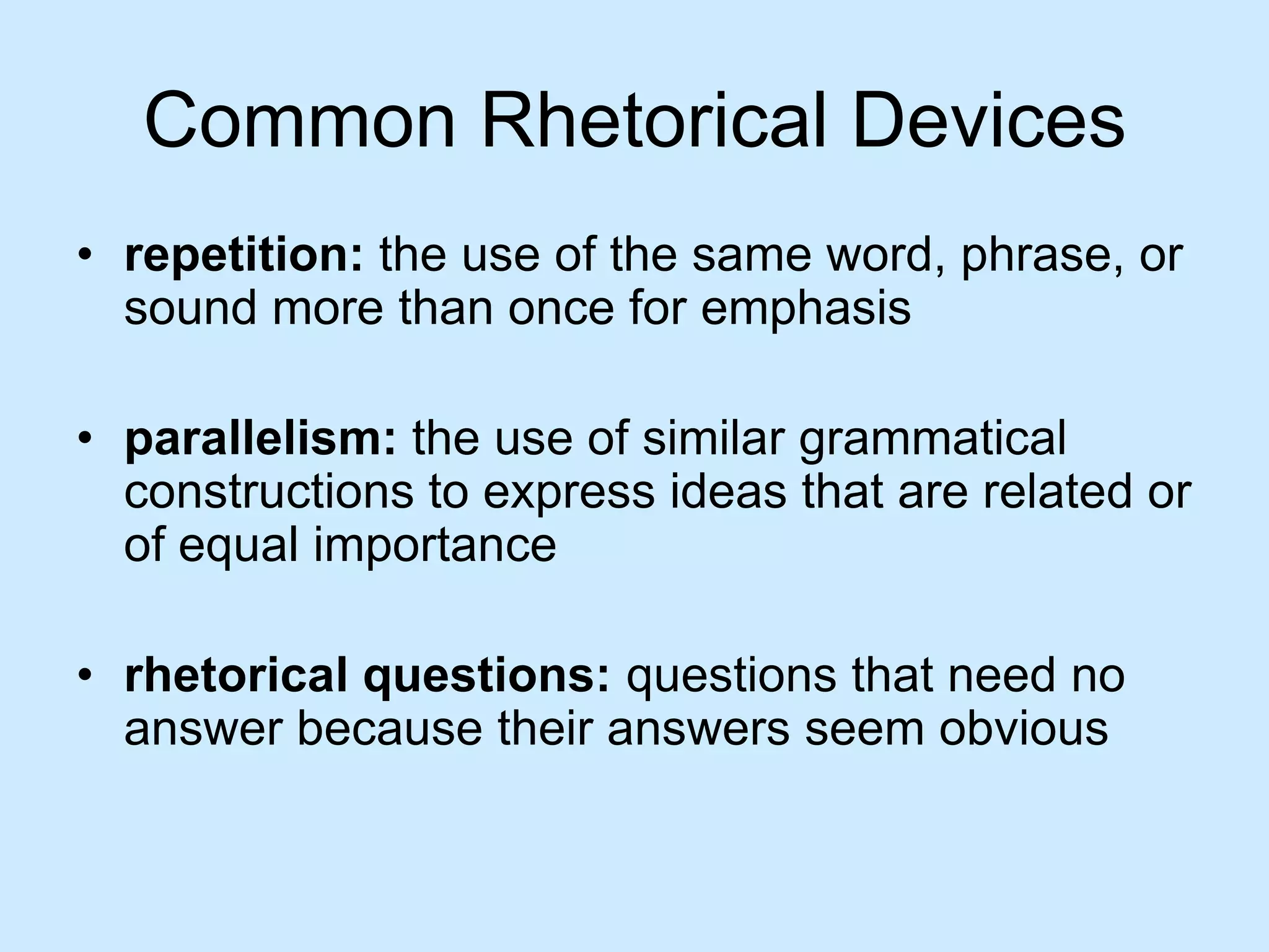 Rhetorical devices | PPTX