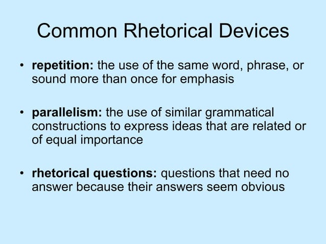 Rhetorical devices