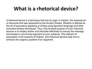 Better Creative Writing – with the most effective rhetorical devices | PPT