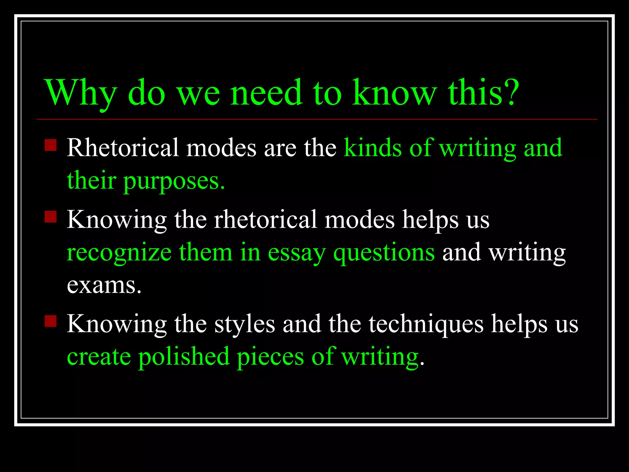 Rhetorical Modes | PPT