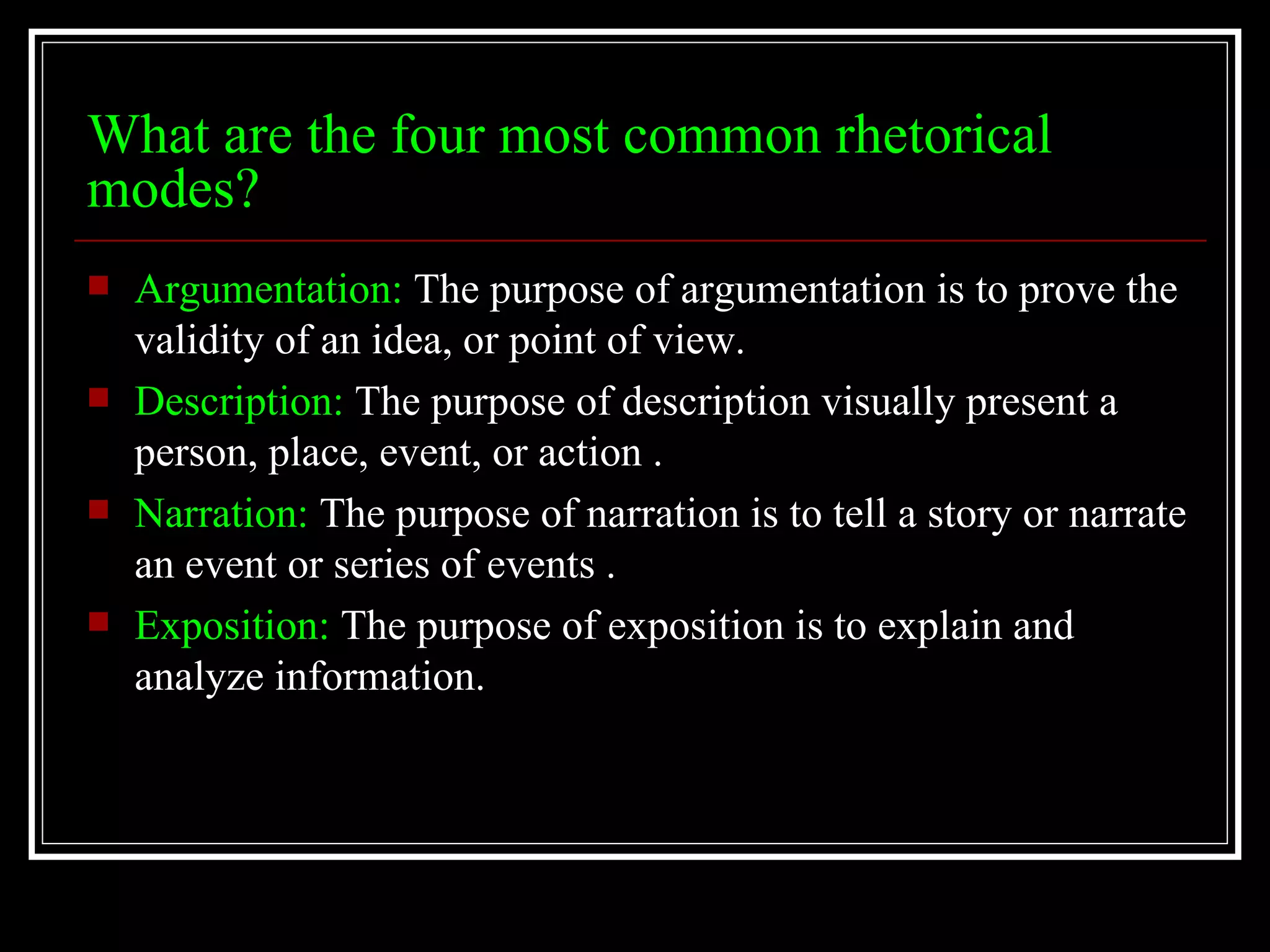 Rhetorical Modes | PPT