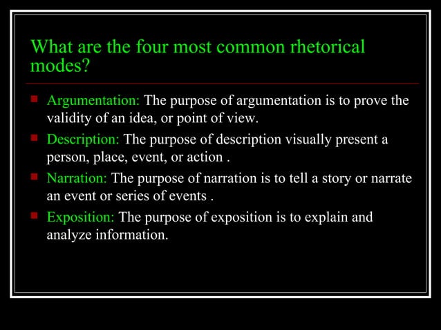 Rhetorical Modes | PPT | Books and Literature