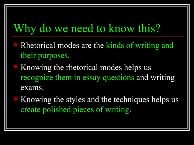Rhetorical Modes