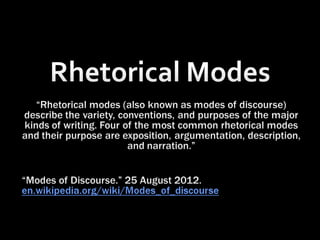 Rhetorical modes | PPT