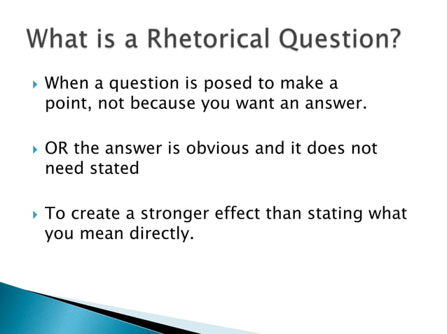 Figurative Language - Rhetorical Question | PPTX