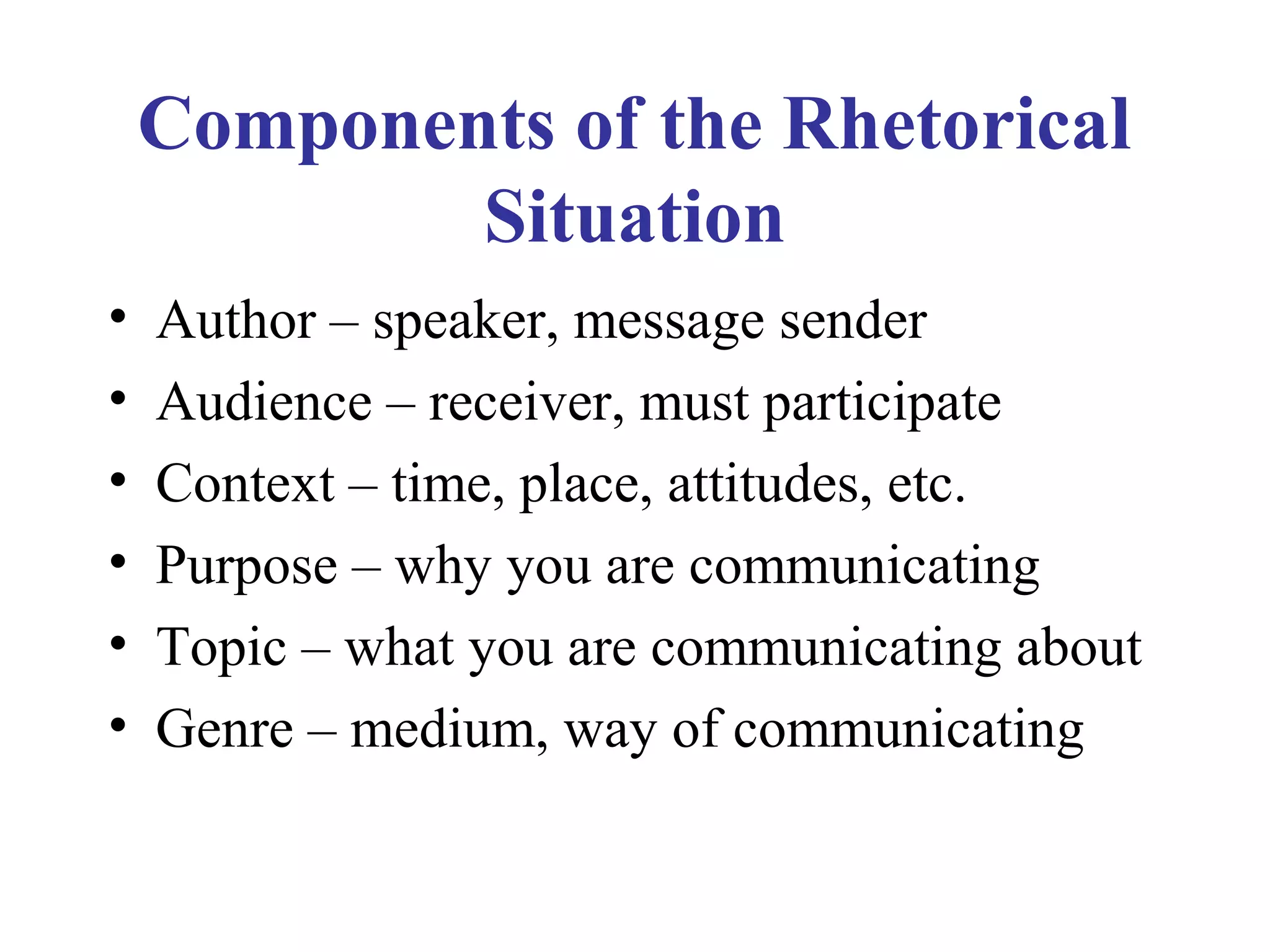 Rhetorical situation power point | PPT