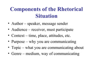 Rhetorical situation power point | PPT