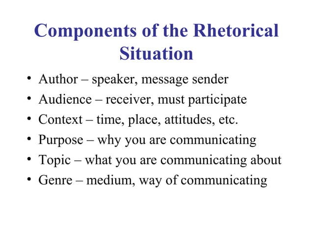 Rhetorical situation power point | PPT