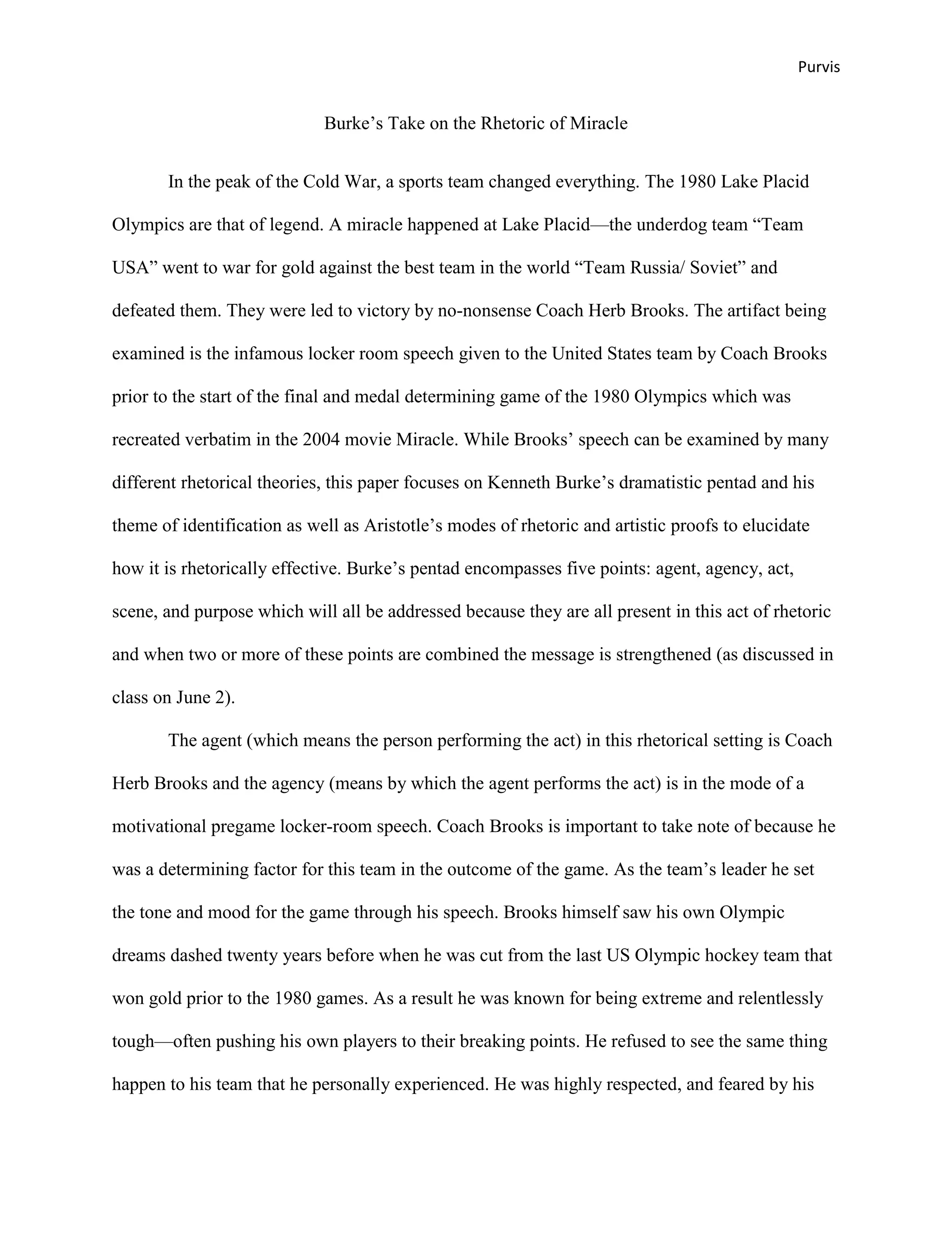 Rhetorical Theory "Miracle" paper | PDF