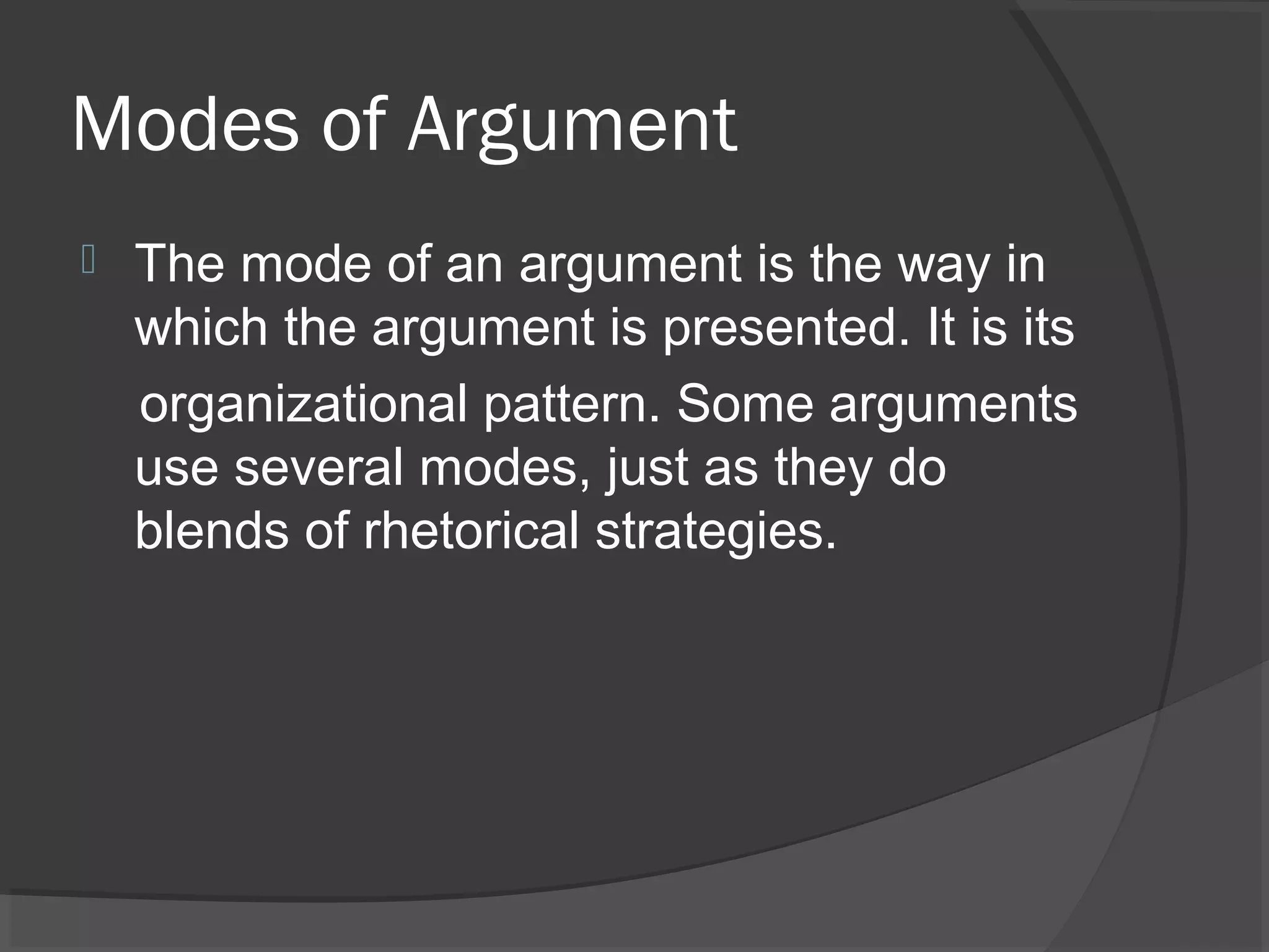 Rhetorical writing and modes of argumentation | PPT