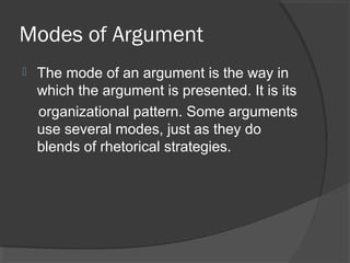 Rhetorical writing and modes of argumentation | PPT