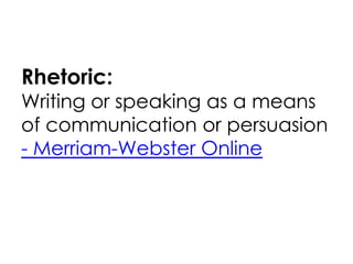 Rhetoric and public speaking | PPTX
