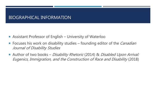 Rhetorician Spotlight: Jay Dolmage | PPT