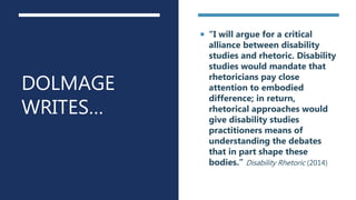 Rhetorician Spotlight: Jay Dolmage | PPTX