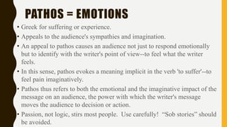Rhetorical Appeals Ethos, Pathos and Logos | PPT