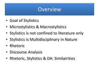 Rhetoric, Stylistics and Discourse Analysis.pptx