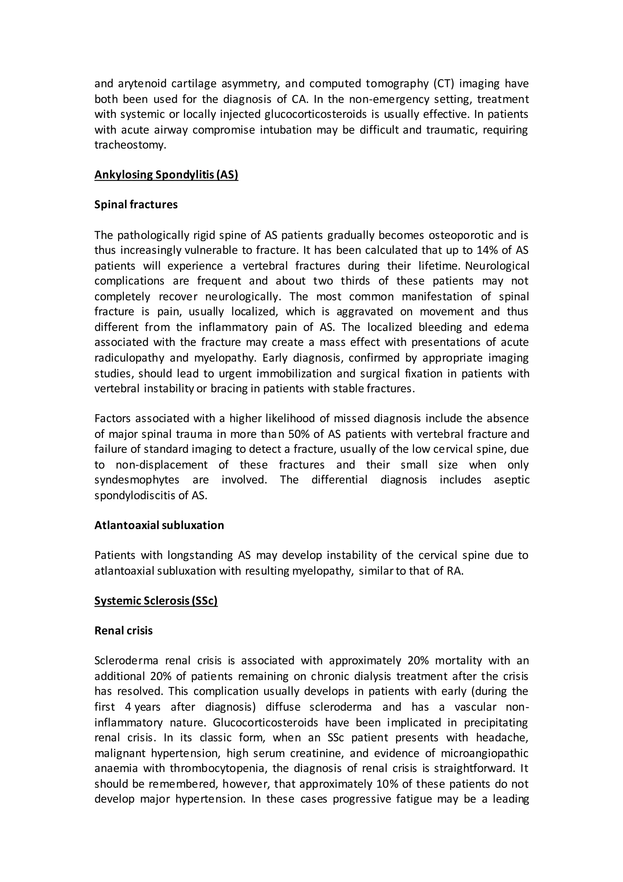 Rheumatological Emergencies | DOCX