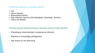 Rheumatic arthritis and psra | PPT