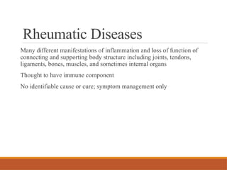 Rheumatic diseases and Nutrition with explanation | PPTX