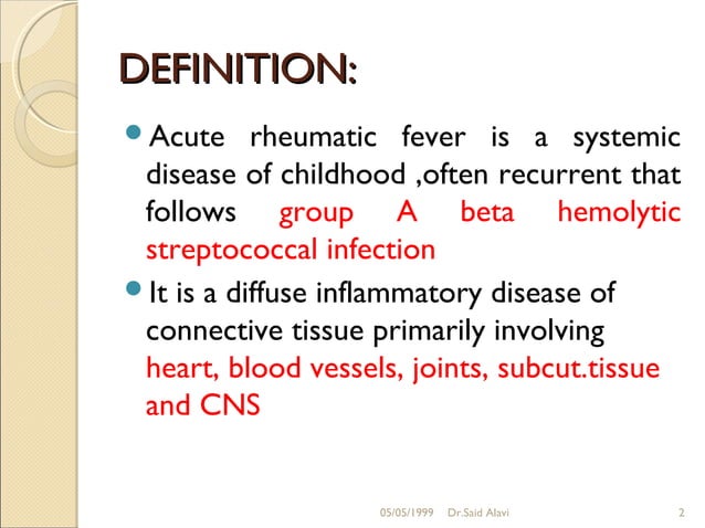 Rheumatic fever | PPT | Infectious Diseases | Diseases and Conditions