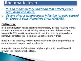 Rheumatic fever and Rheumatic heart disease | PPTX