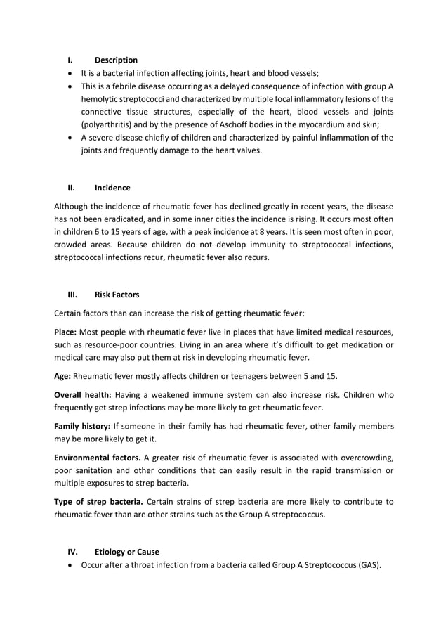 Rheumatic fever small group discussion | PDF