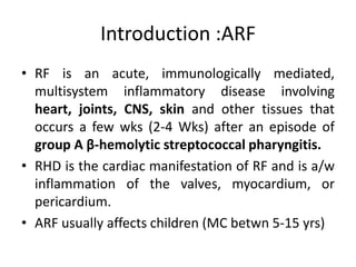 Rheumatic heart disease: Acute Rheumatic Fever | PPTX