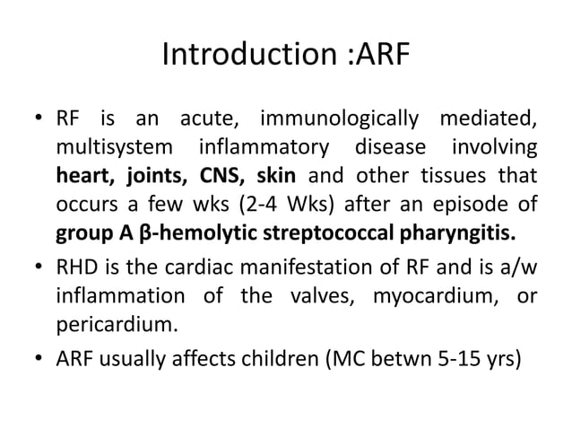 Rheumatic heart disease: Acute Rheumatic Fever | PPTX | Heart and ...